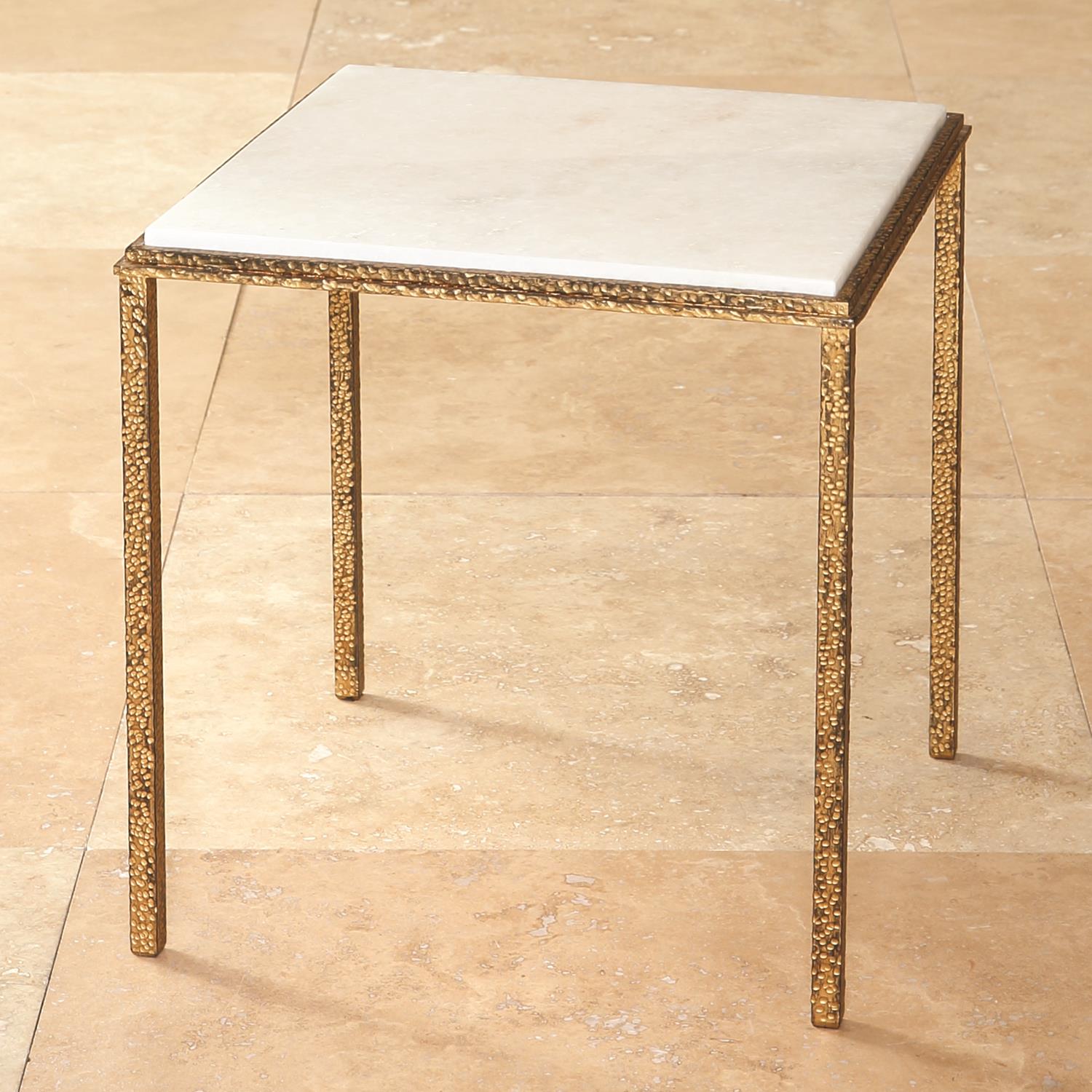 Hammered Gold Square Table – designTEN1 Interiors
